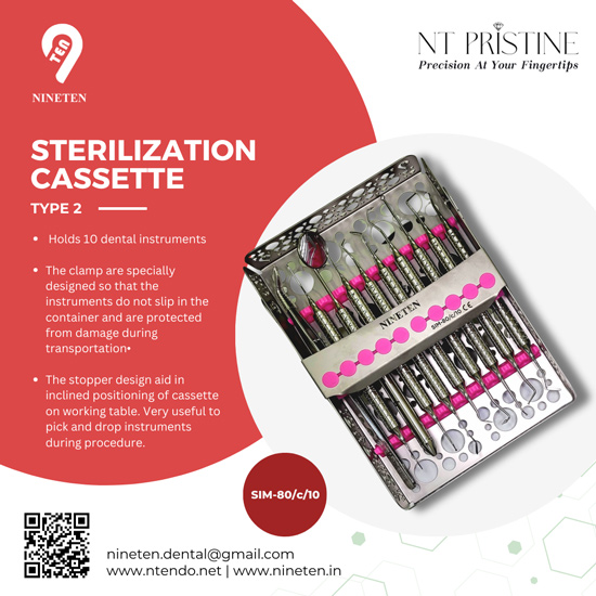 NT PRISTINE Sterilization Cassette – Type 2 (SIM-80/C/10) - Nine Ten
